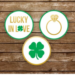 Lucky in Love Cupcake Toppers Printable St Patricks Toppers - Etsy