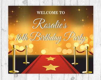 Hollywood Party Signs | Etsy