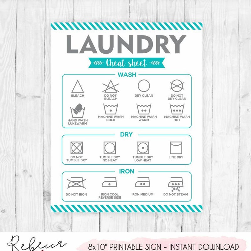 Laundry Cheat Sheet - Etsy
