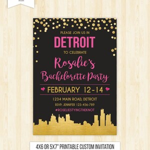 Detroit Bachelorette Weekend Invitation Detroit Bridal Shower | Etsy