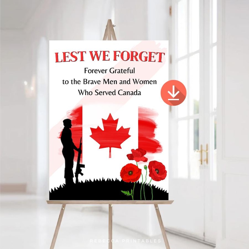 Remembrance Day Sign Printable Canada Veterans Poster Hero Remembrance ...