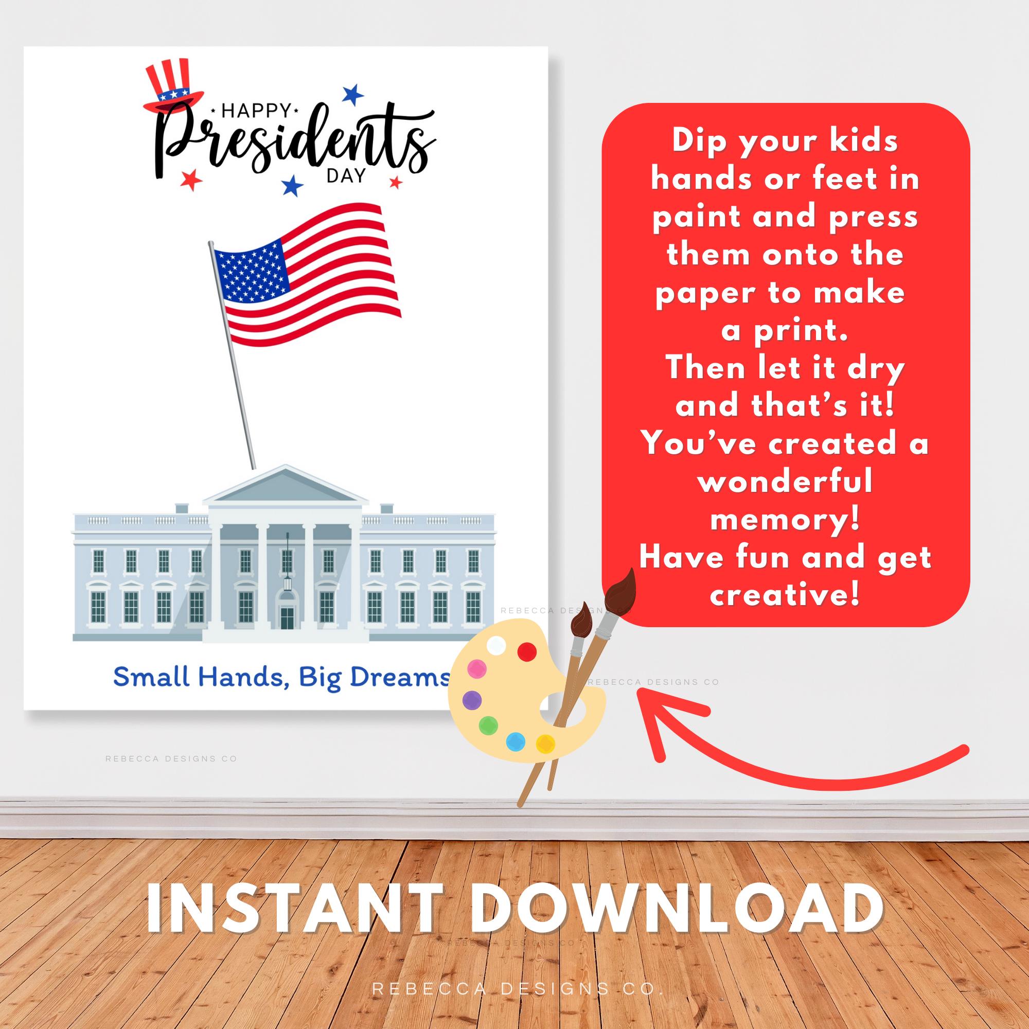 Presidents Day Handprint Craft Flag Presidents Day Activity for Kids ...
