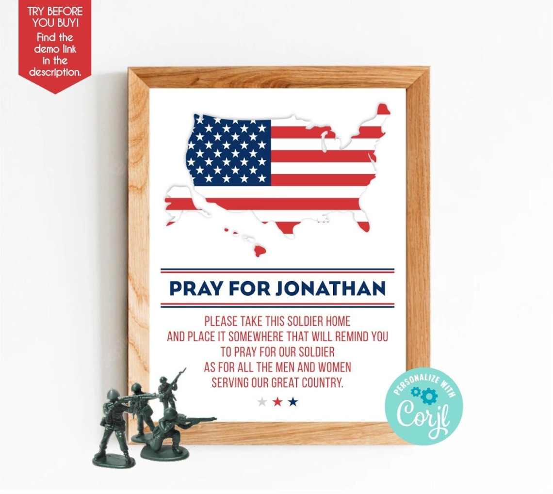 Please Pray for Our Soldier Sign Military Party Sign - Etsy