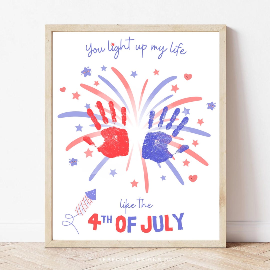 4th of July Handprint Craft 4th of July Activity for Toddlers Kids Baby ...