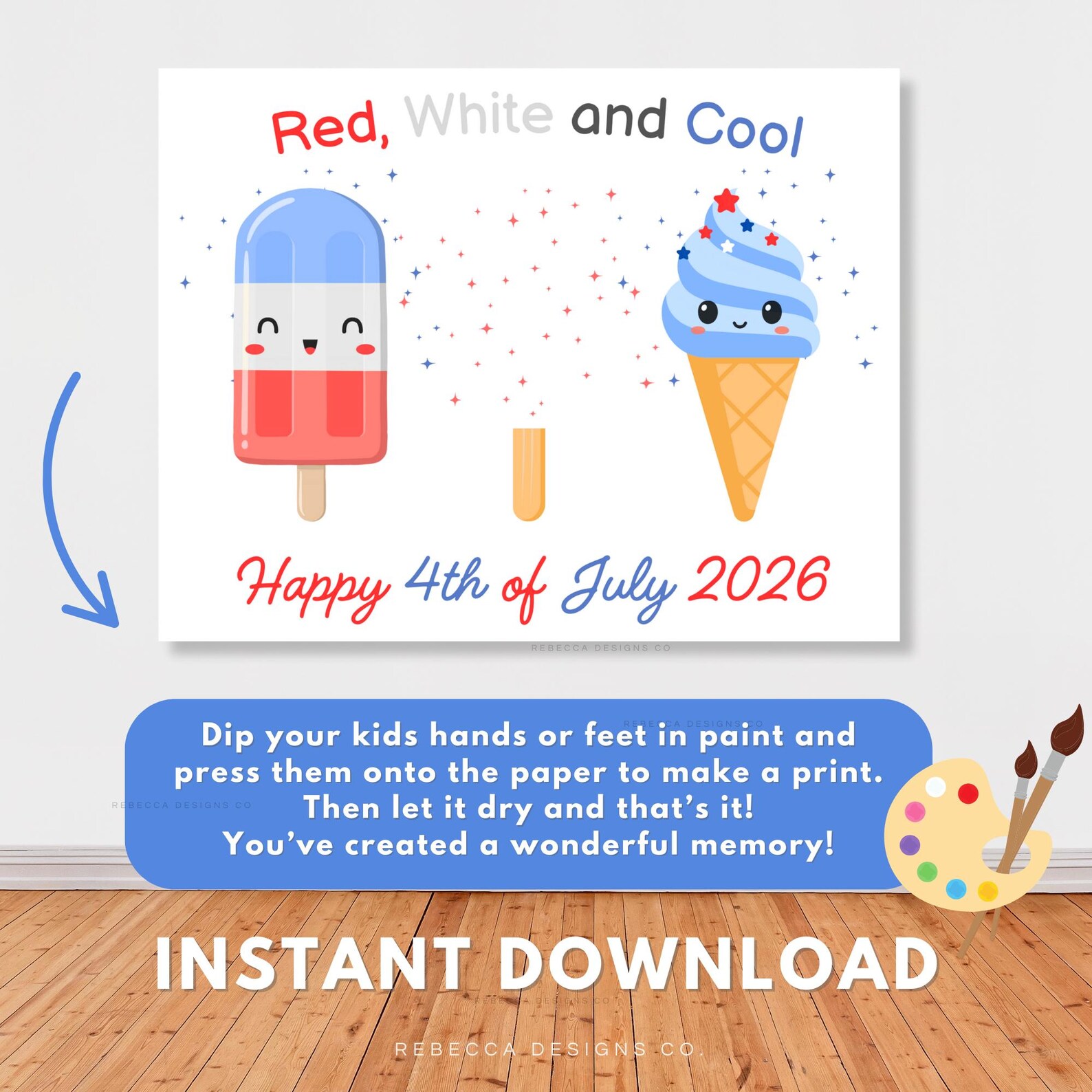 4th of July Footprint Craft 4th of July Footprint Art Popsicle ...