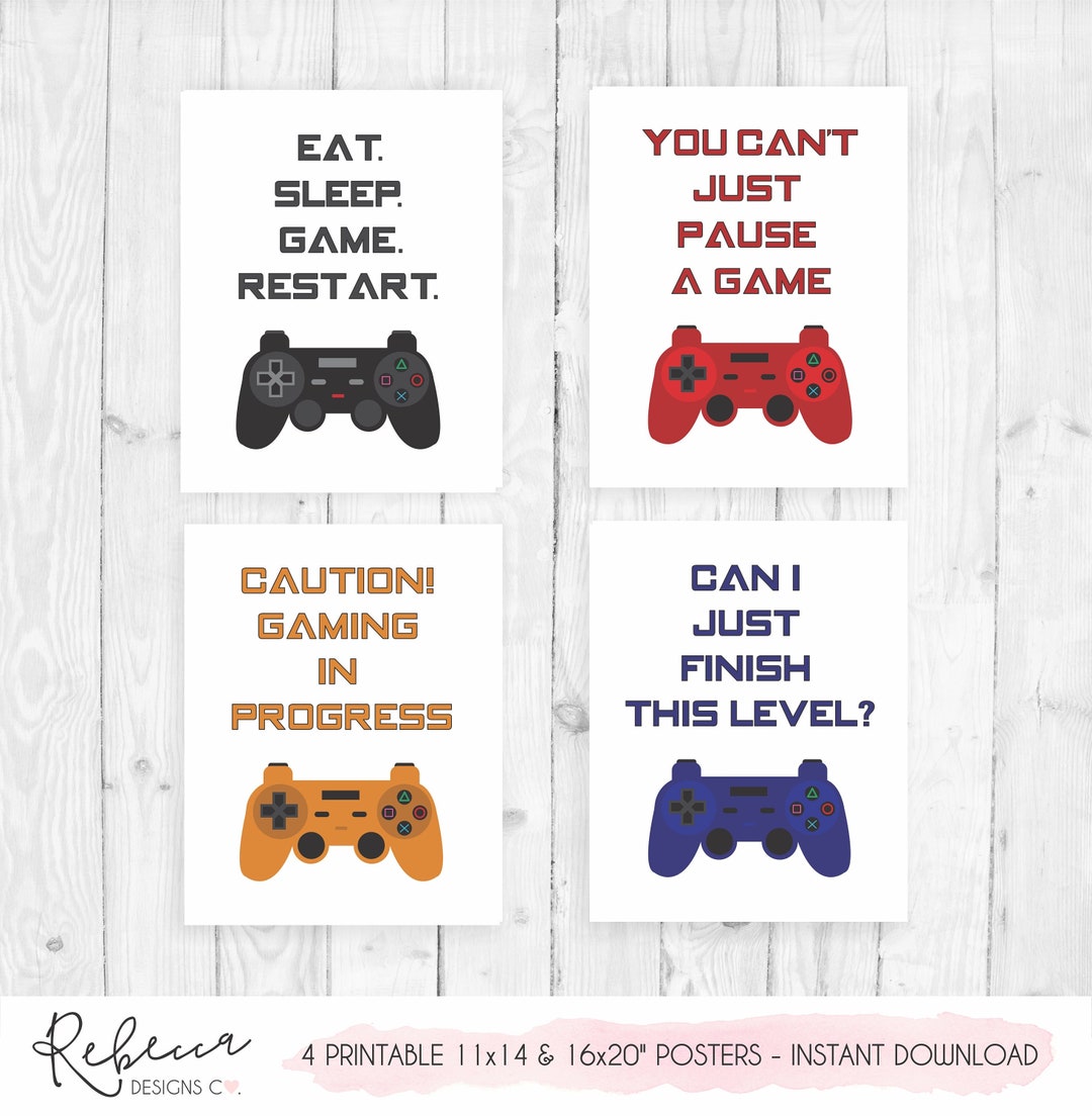 Gamer Room Decor Prints Printable Gamer Poster Videogame Sign - Etsy