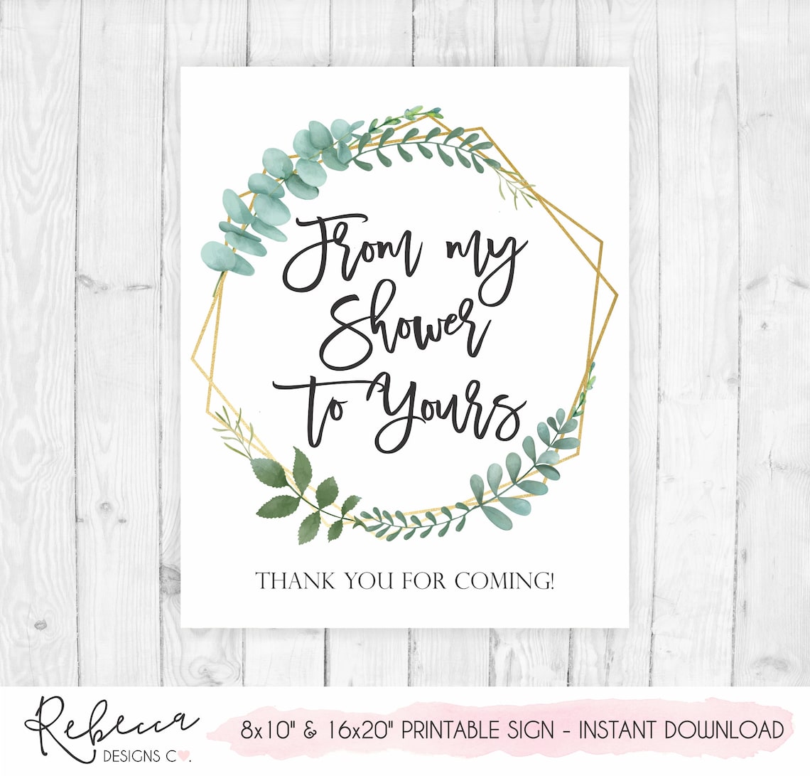 From My Shower to Yours Sign Printable Bath Bomb Favors Sign - Etsy