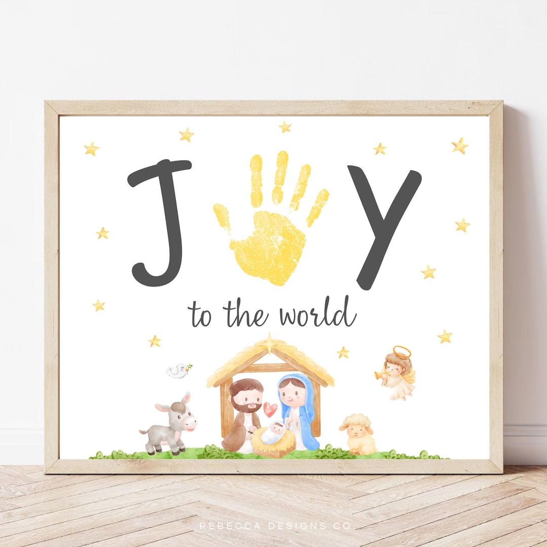 Christmas Nativity Handprint Art Joy to the World Sunday School Craft ...