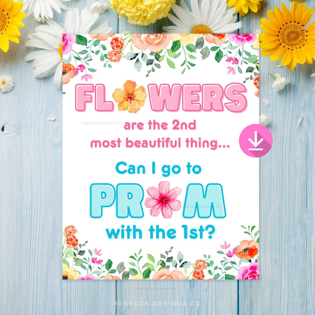 Flowers Prom Proposal Sign Idea Promposal Flower Bouquet for Prom Date ...