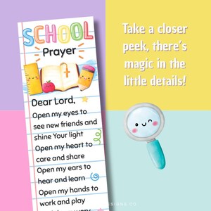 First Day of School Prayer Bookmark Backpack Blessing Back to School ...