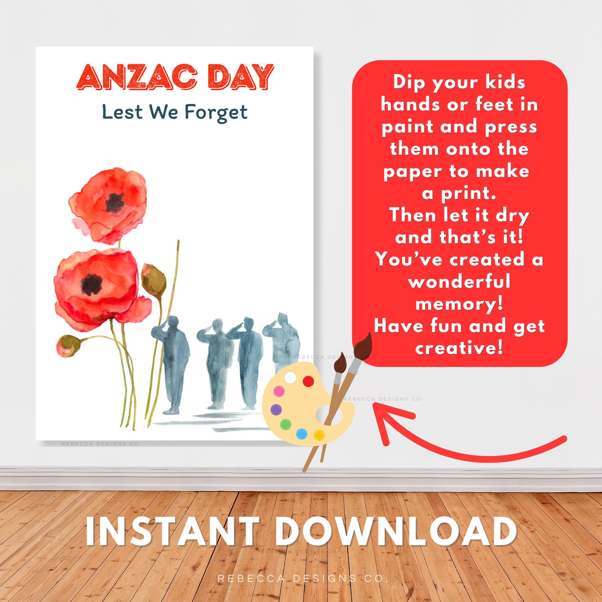 Anzac Day Remembrance Day Craft Remembrance Handprint Poppy Activity ...