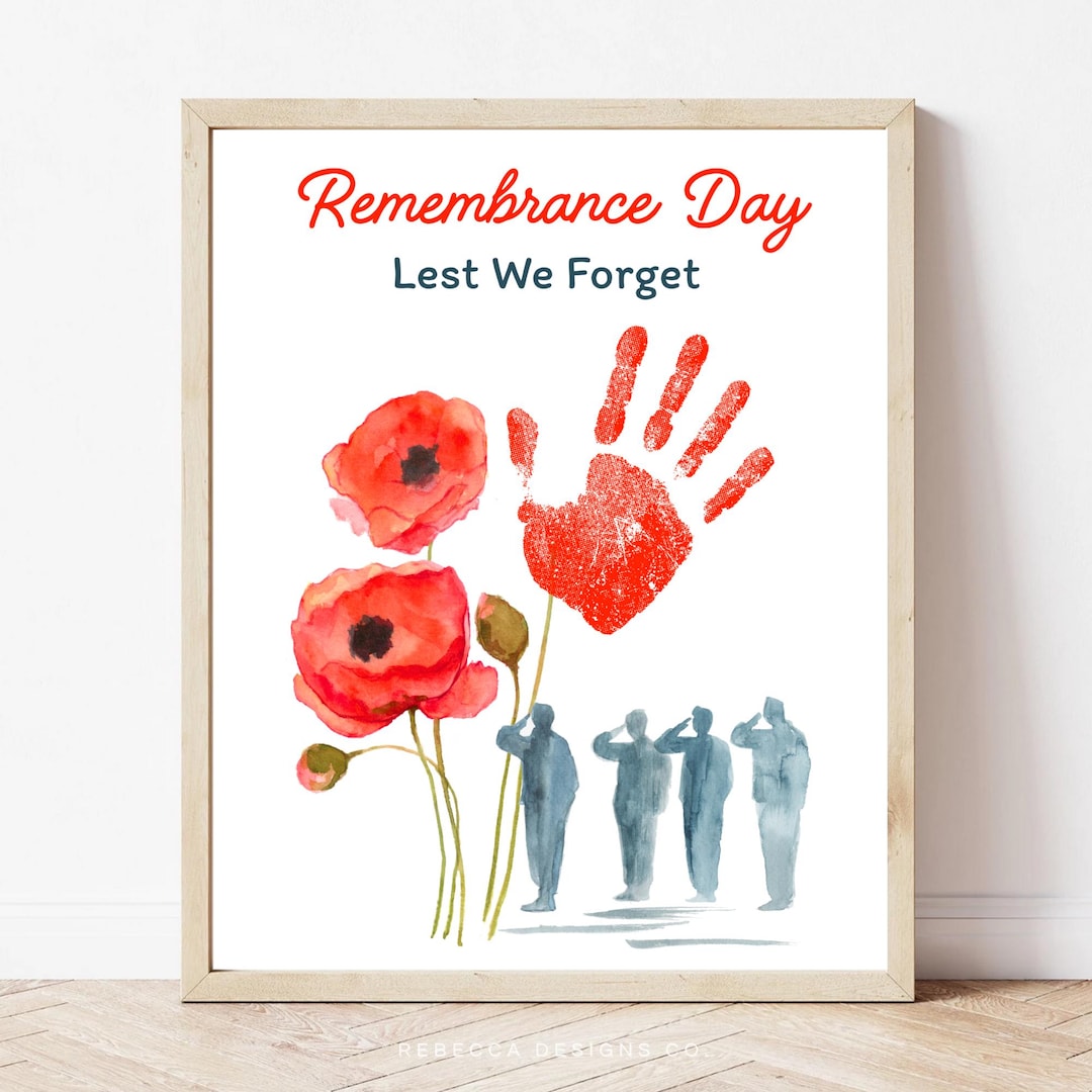 Remembrance Day Craft Remembrance Handprint ANSAC Poppies Activity for ...