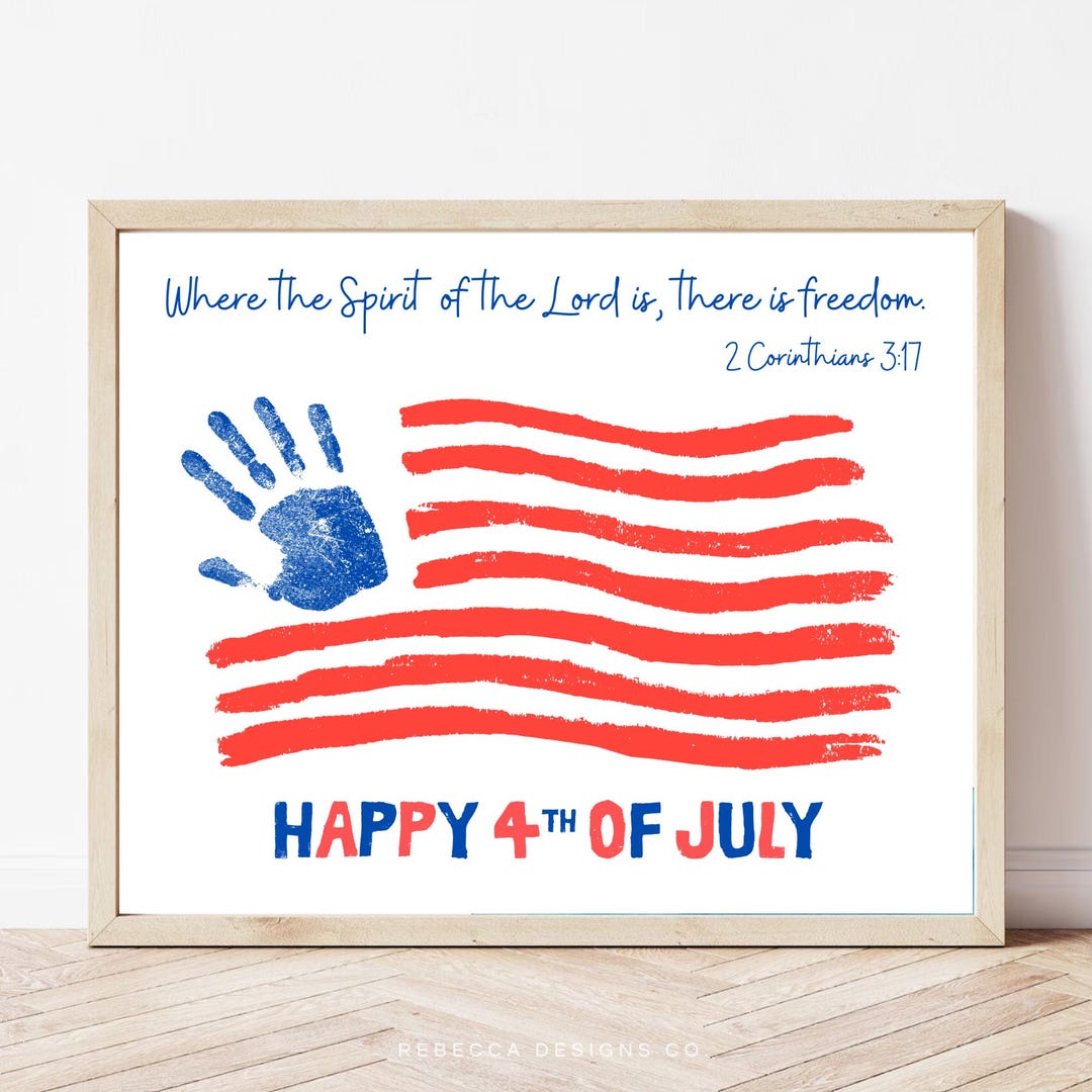 Christian 4th of July Handprint Craft 4th of July Activity for Kids ...