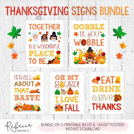 Thanksgiving Decor Thanksgiving Signs Printable Thanksgiving - Etsy