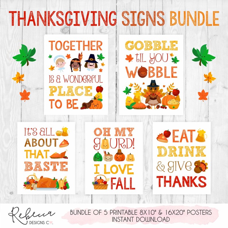 Thanksgiving Decor Thanksgiving Signs Printable Thanksgiving - Etsy