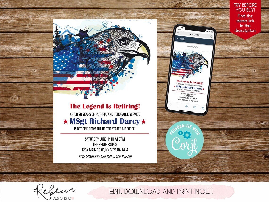 Air Force Retirement Invitation Military Retirement Invite - Etsy