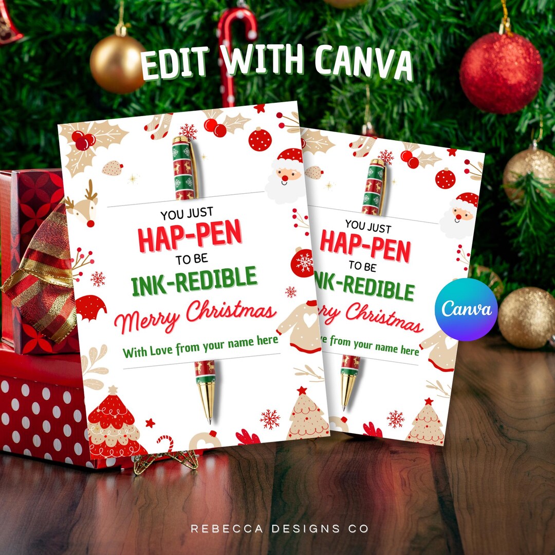 Christmas Pen Gift Tag Happen to Be Inkredible Card Christmas Gift ...