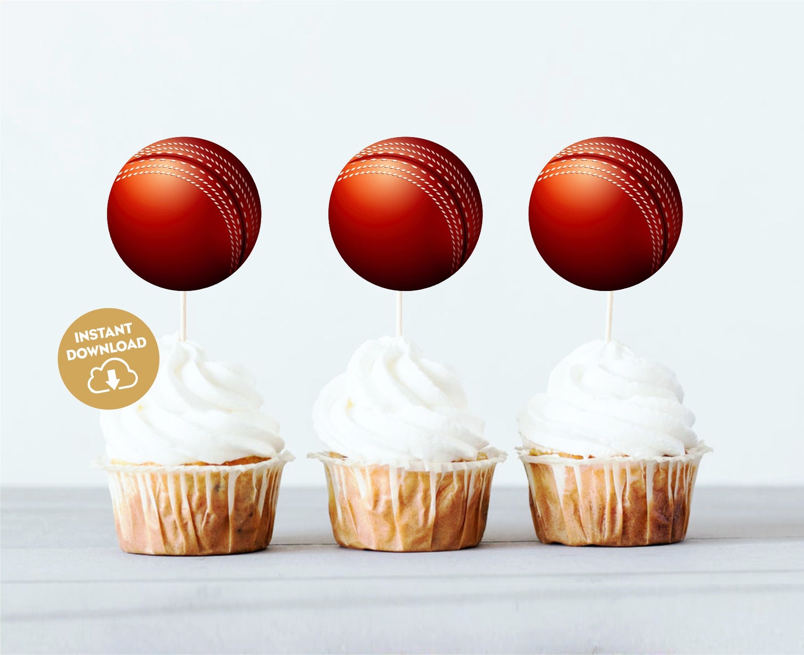 Cricket Cupcake Toppers Cricket Party Printable Sports Cupcake - Etsy