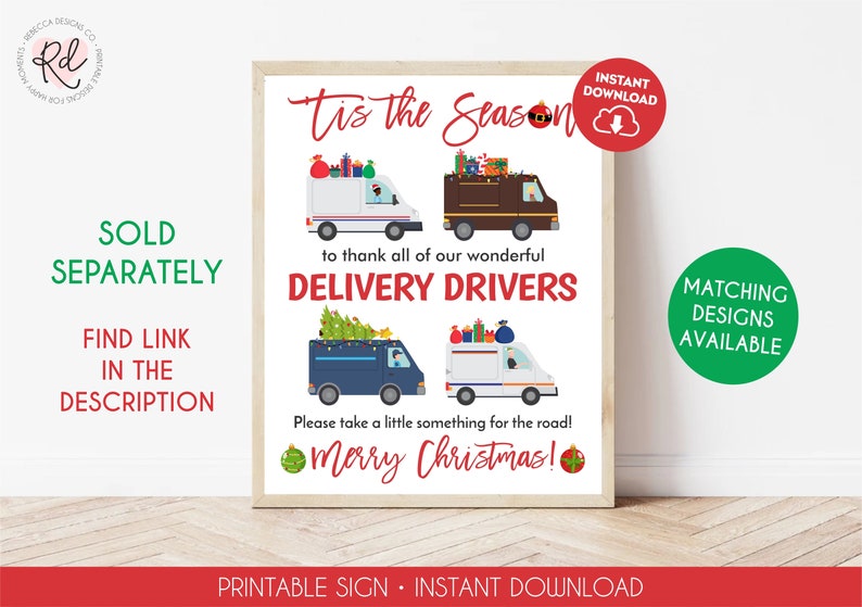 Christmas Delivery Thank You Sign Holidays Delivery Driver - Etsy