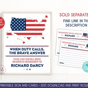 Military Party Card Printable Deployment Party Decor Army Going Away ...