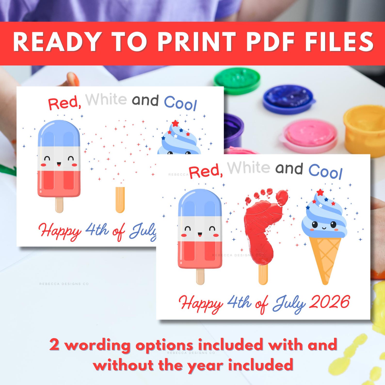 4th of July Footprint Craft 4th of July Footprint Art Popsicle ...