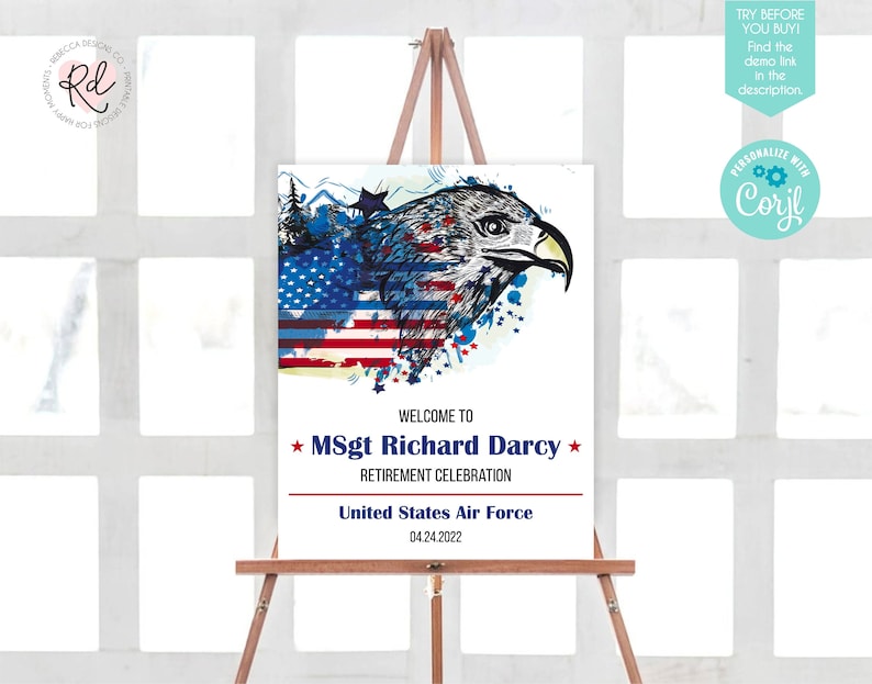 Military Retirement Welcome Sign Air Force Retirement Sign - Etsy