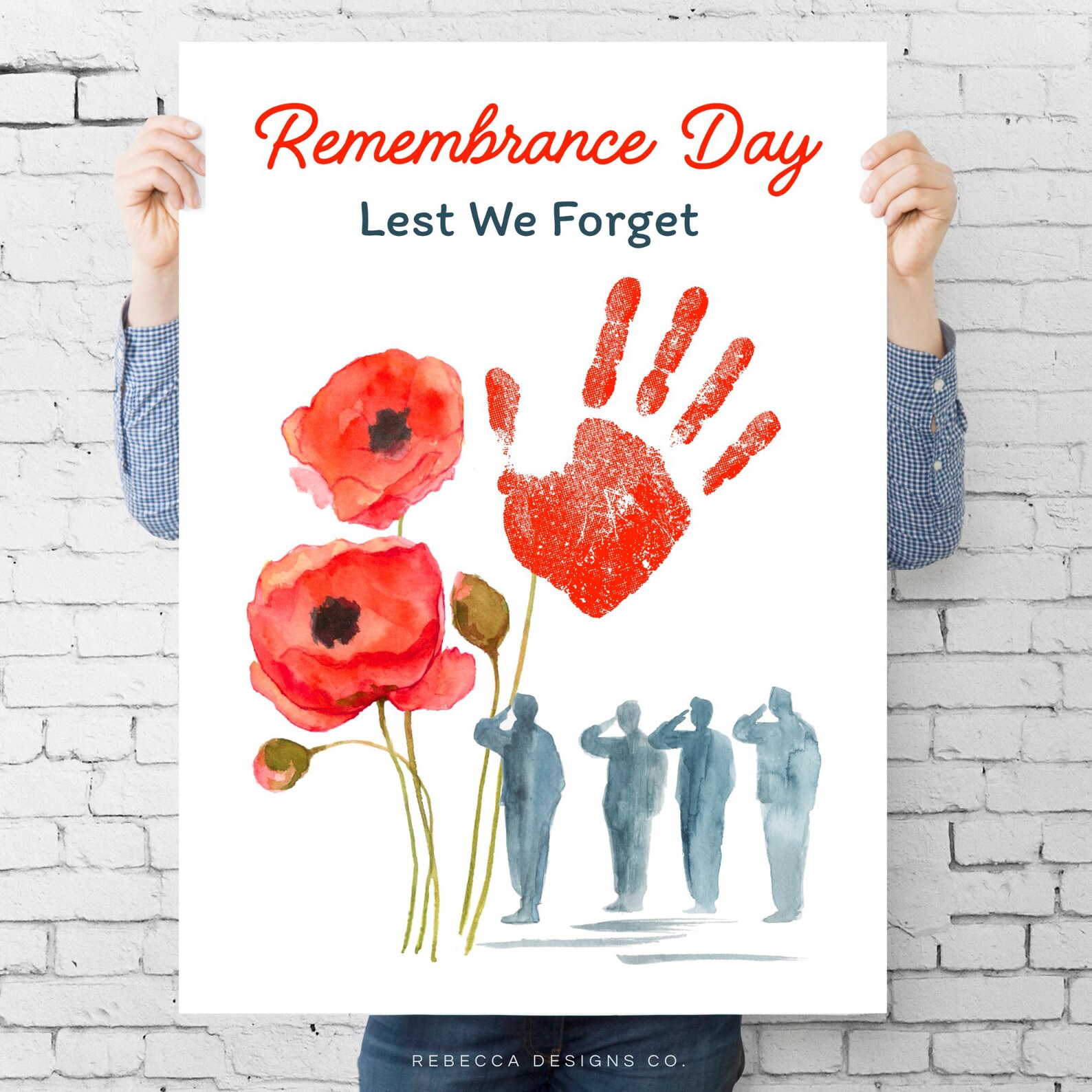 Remembrance Day Craft Remembrance Handprint ANSAC Poppies Activity for ...