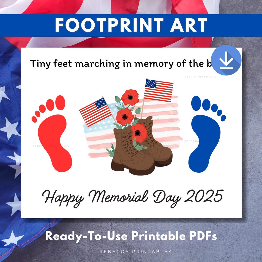 Memorial Day Handprint Memorial Day 2025 Toddler Art Patriotic Kids ...