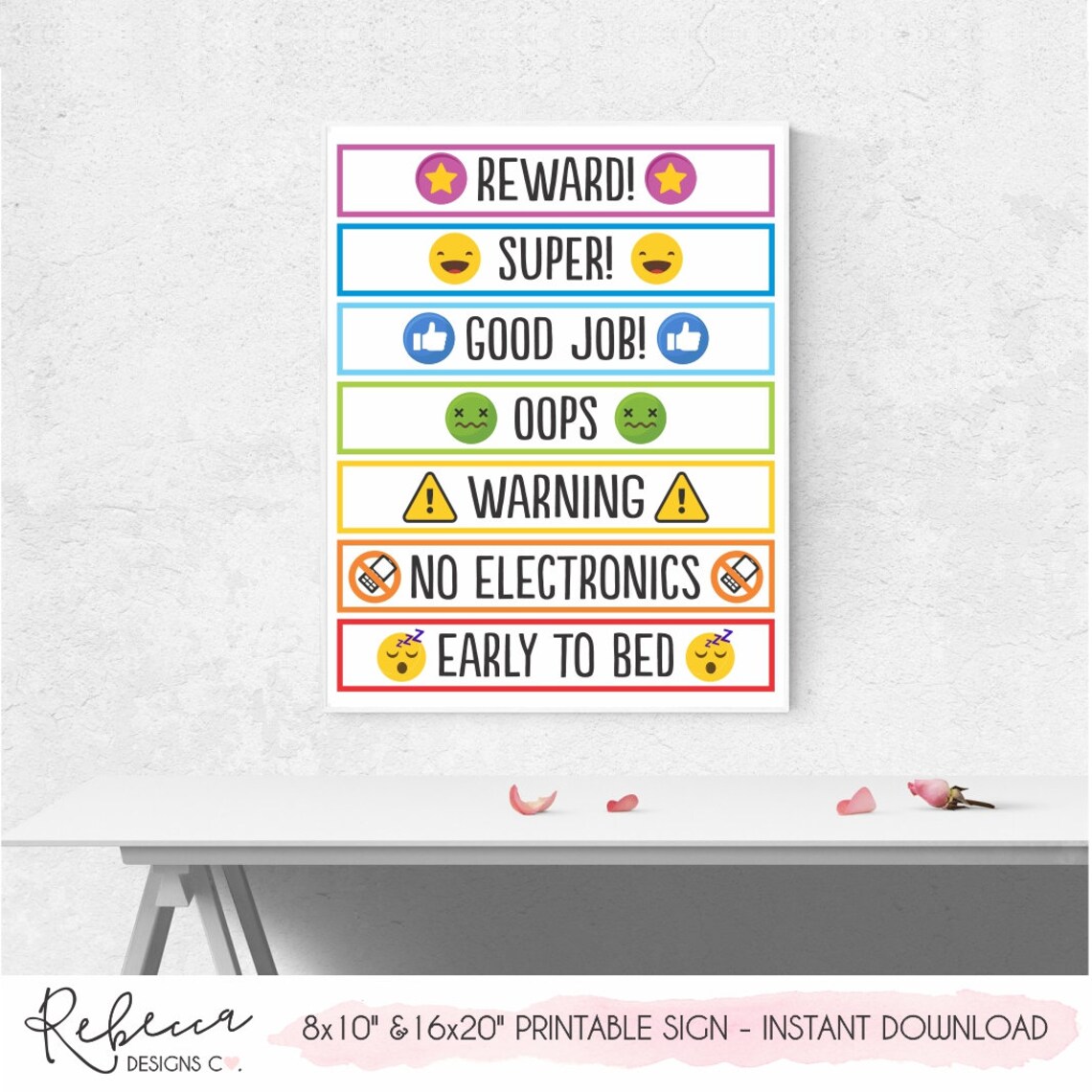 Reward Chart Printable Children Behavior Chart Kids Behaviour - Etsy