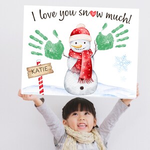 Snowman Handprint Art I Love You Snow Much Christmas Winter Handprint ...