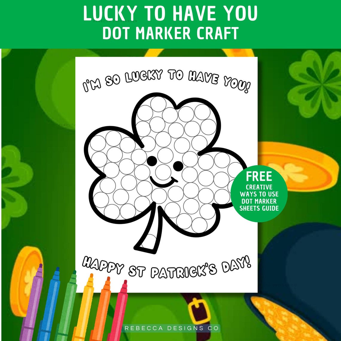 St Patrick's Day Dot Marker Craft Shamrock Craft St Patricks Kids ...