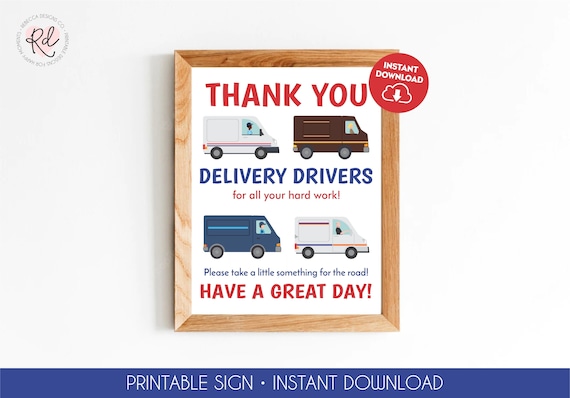 Delivery Driver Snacks Sign Printable Delivery Driver Treats - Etsy