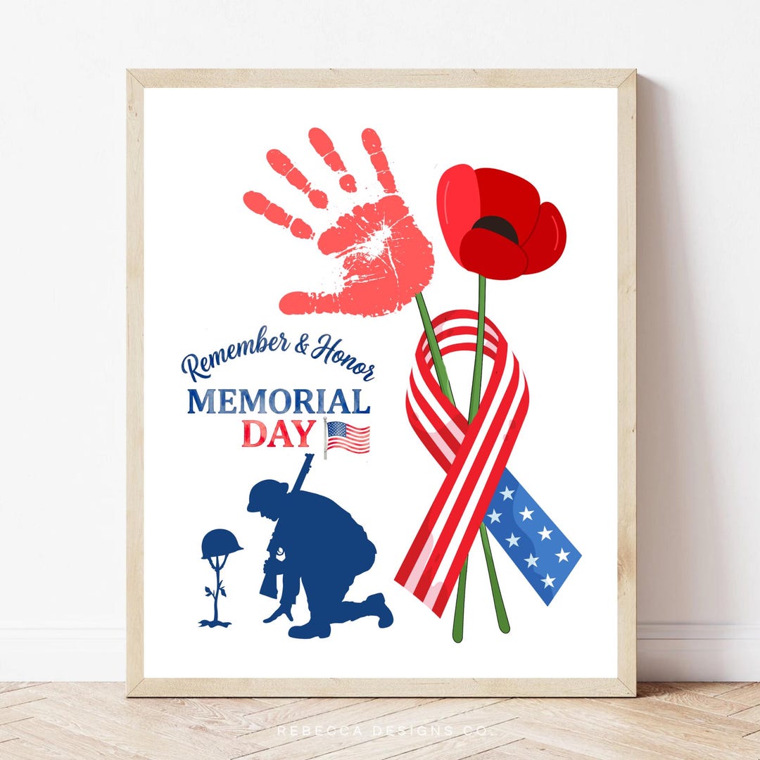 Memorial Day Handprint Craft Memorial Day 2026 Toddler Craft Memorial