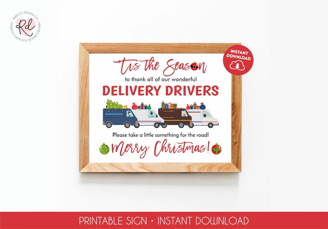 Delivery Driver Thank You Christmas Sign Snack & Drink Sign Holidays ...