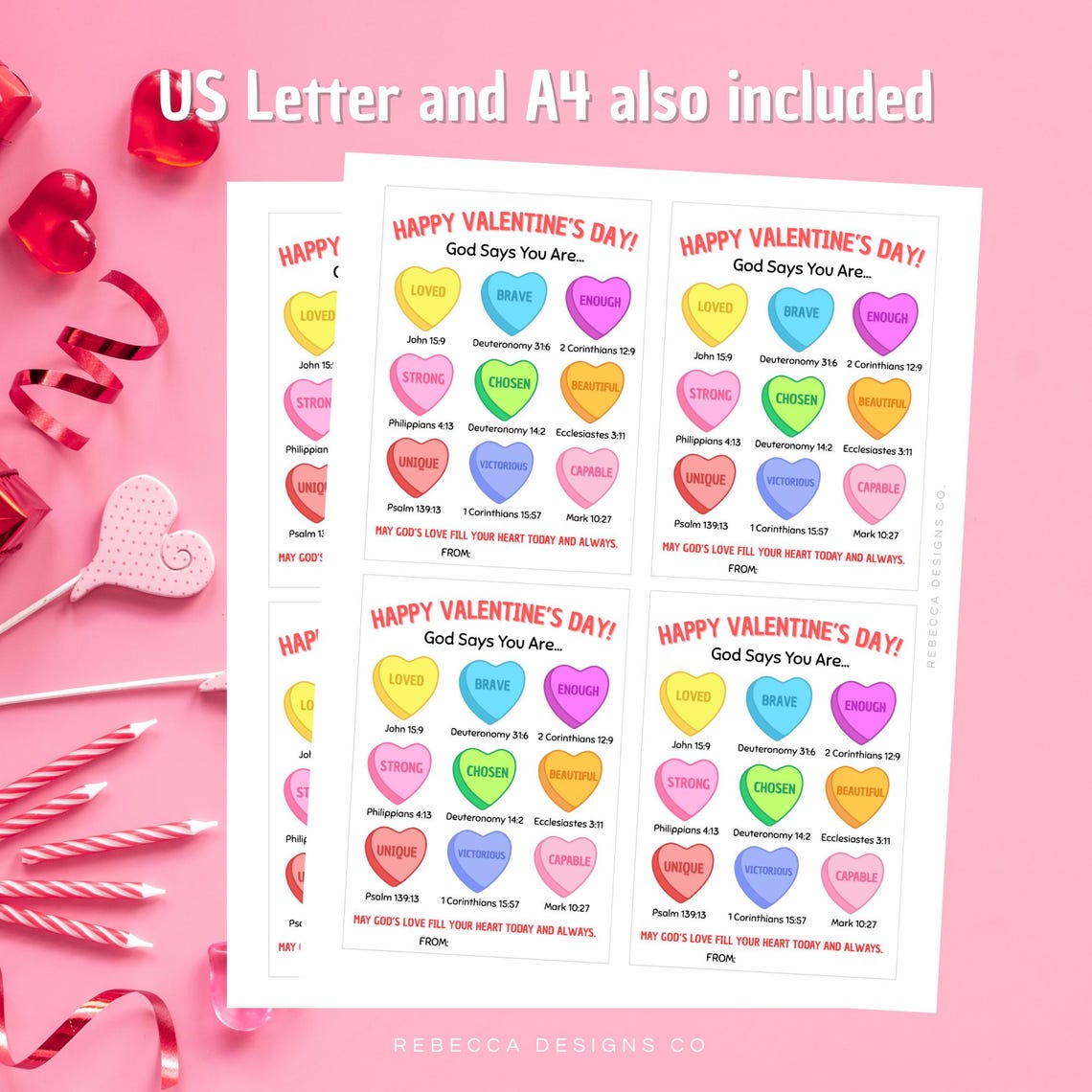 Valentine's Day Bible Verse Scripture Cards for Kids Church Valentines ...