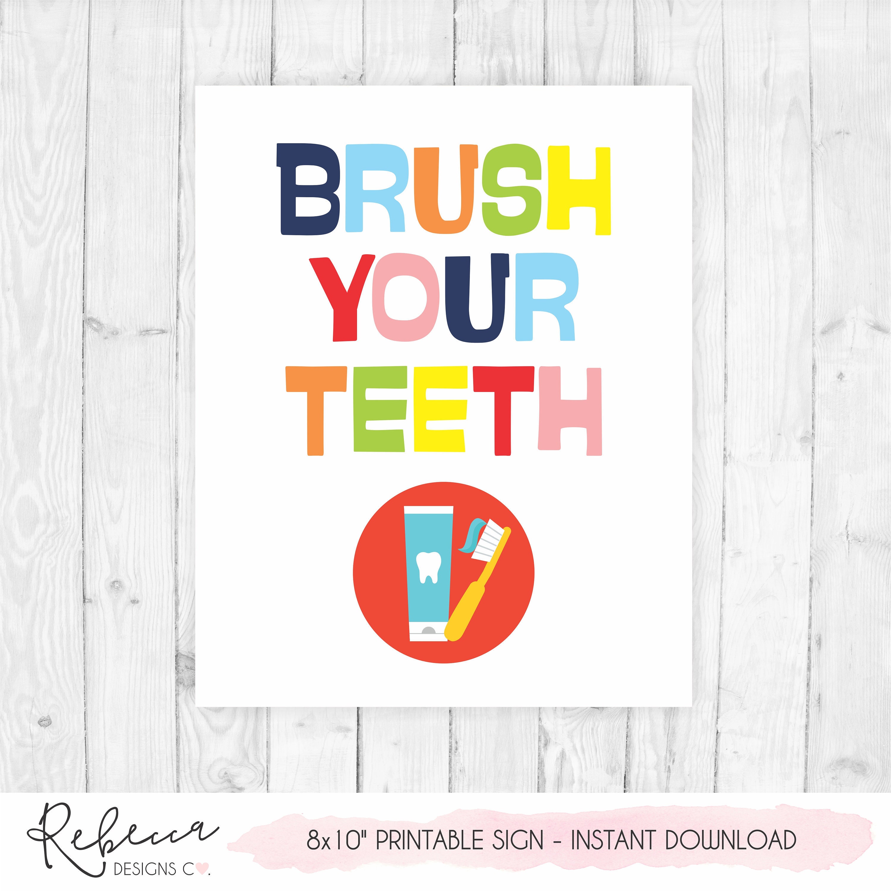 Brush Your Teeth Sign For Kids