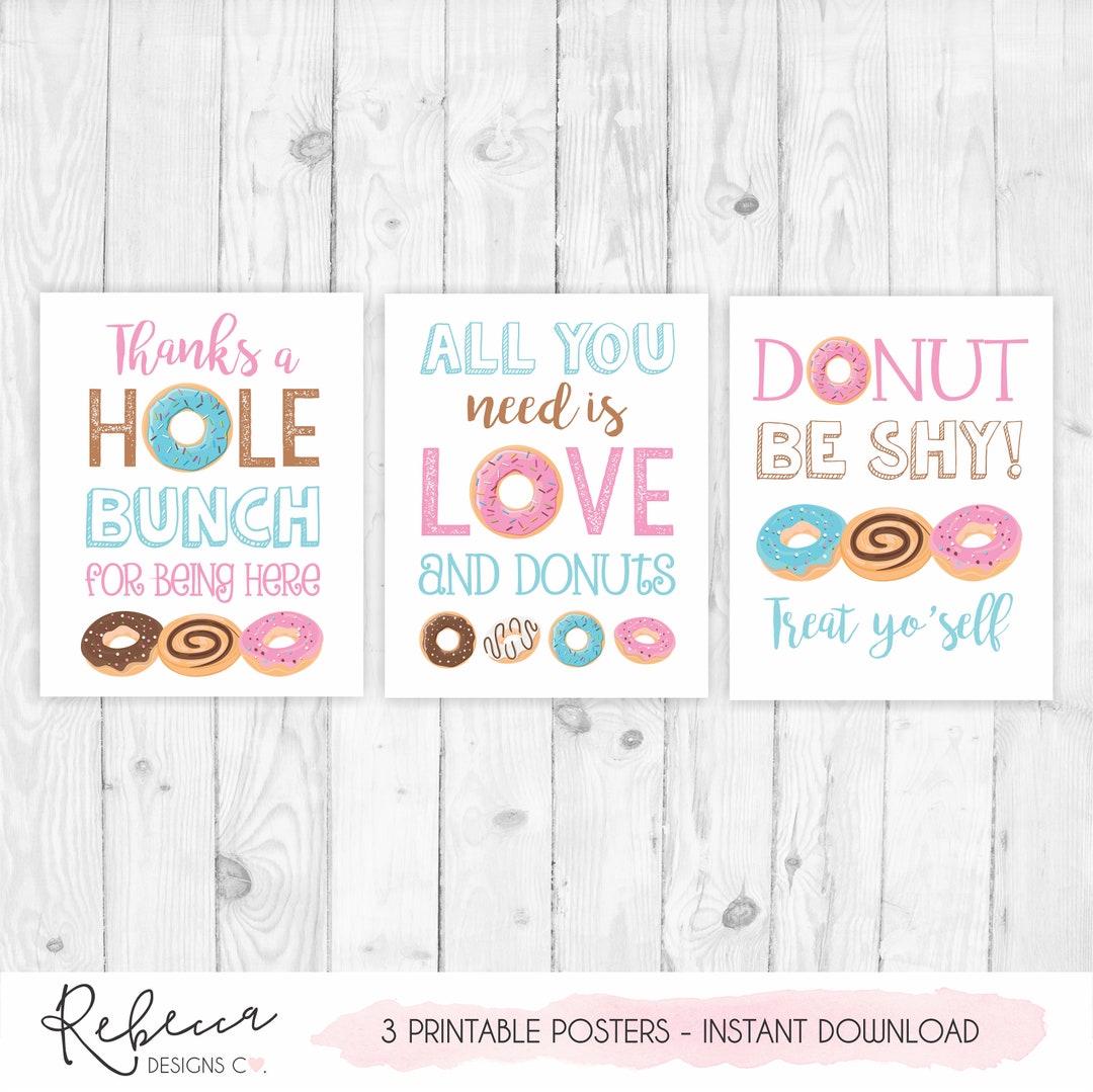 Donuts Signs Donut Bundle Printable Donut Party Signs Donut Birthday ...