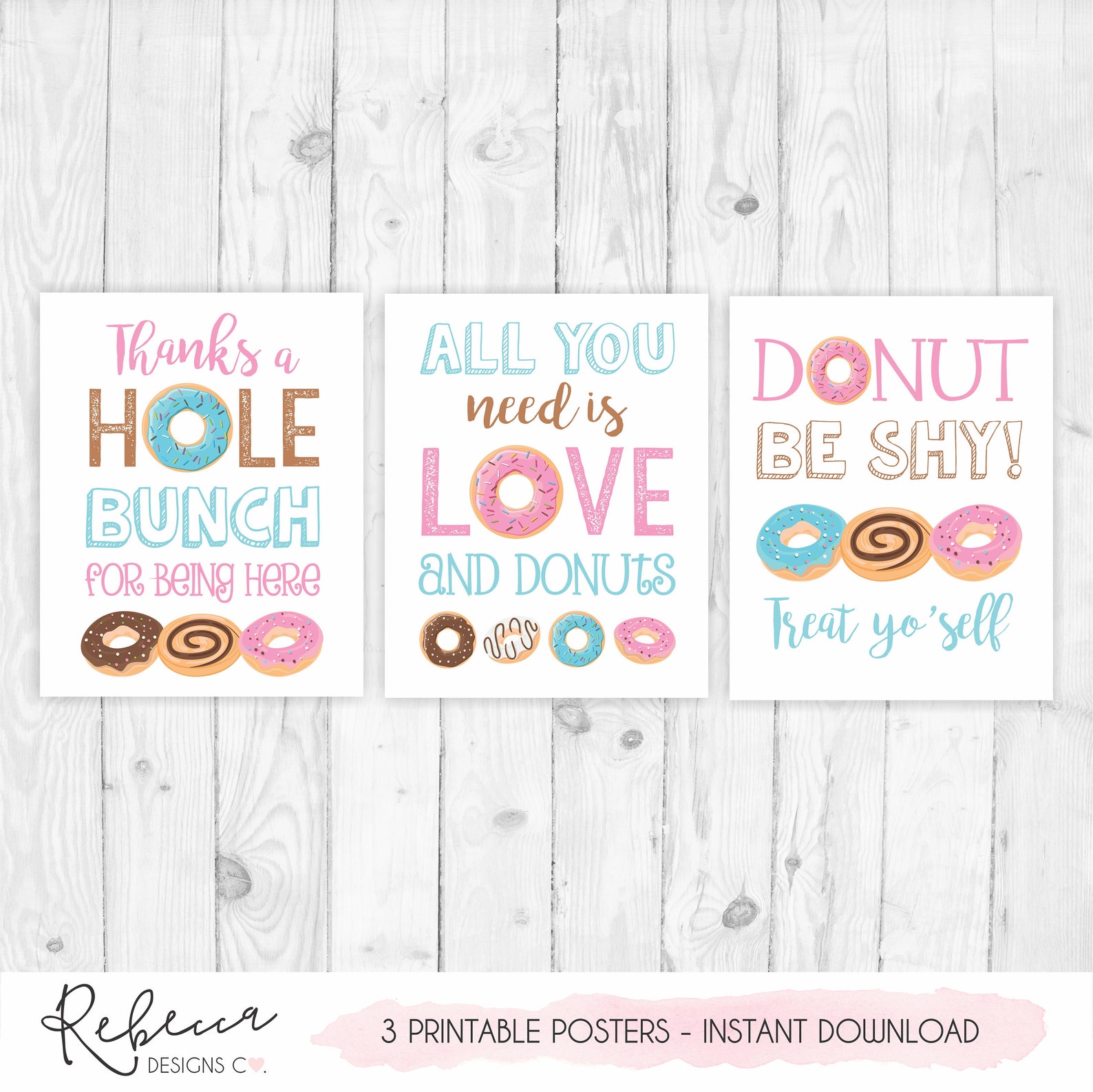 Donuts Signs Donut Bundle Printable Donut Party Signs Donut | Etsy UK