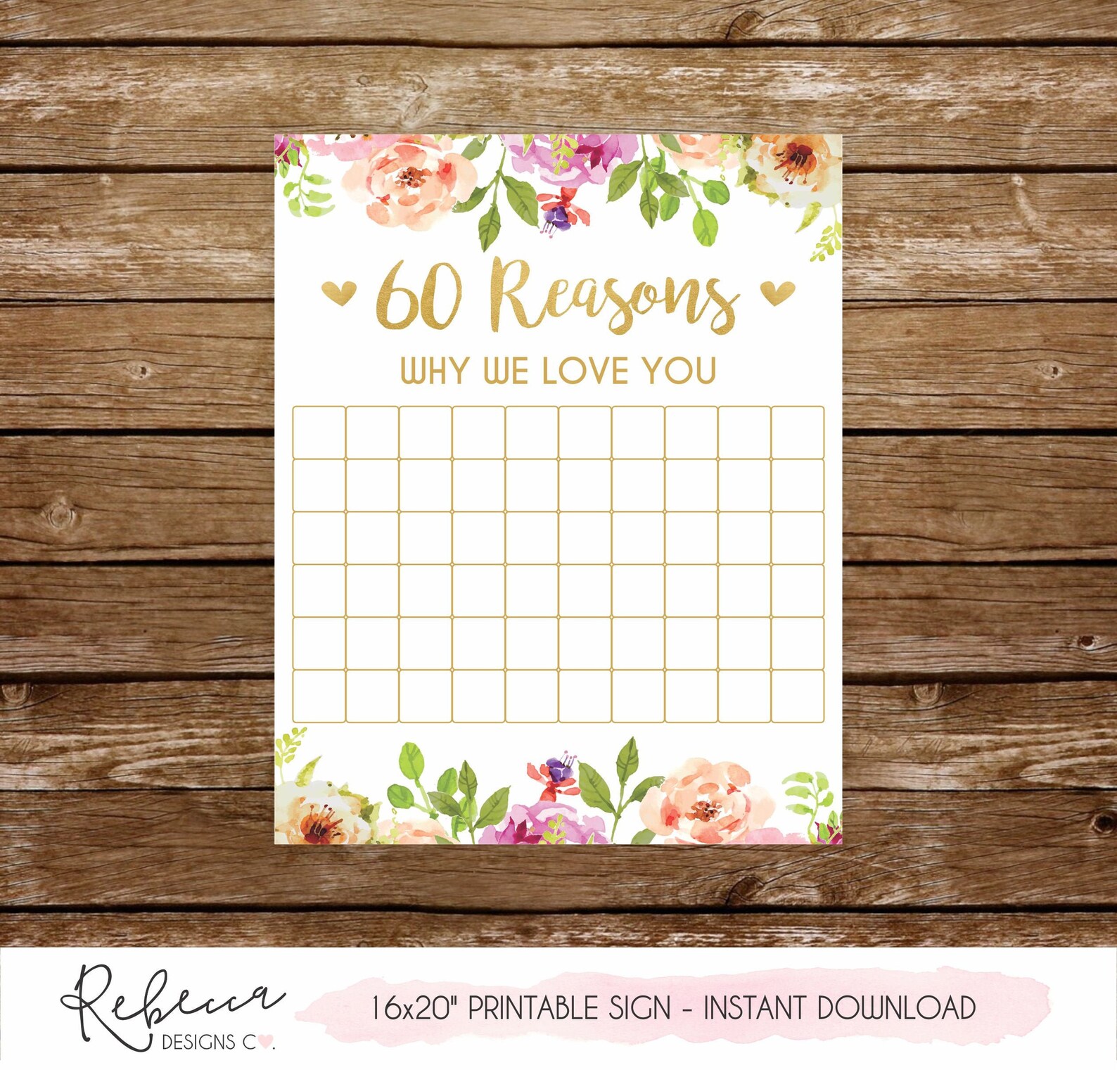 60 Reasons Why We Love You Sign Reasons We Love You Sign 60 | Etsy