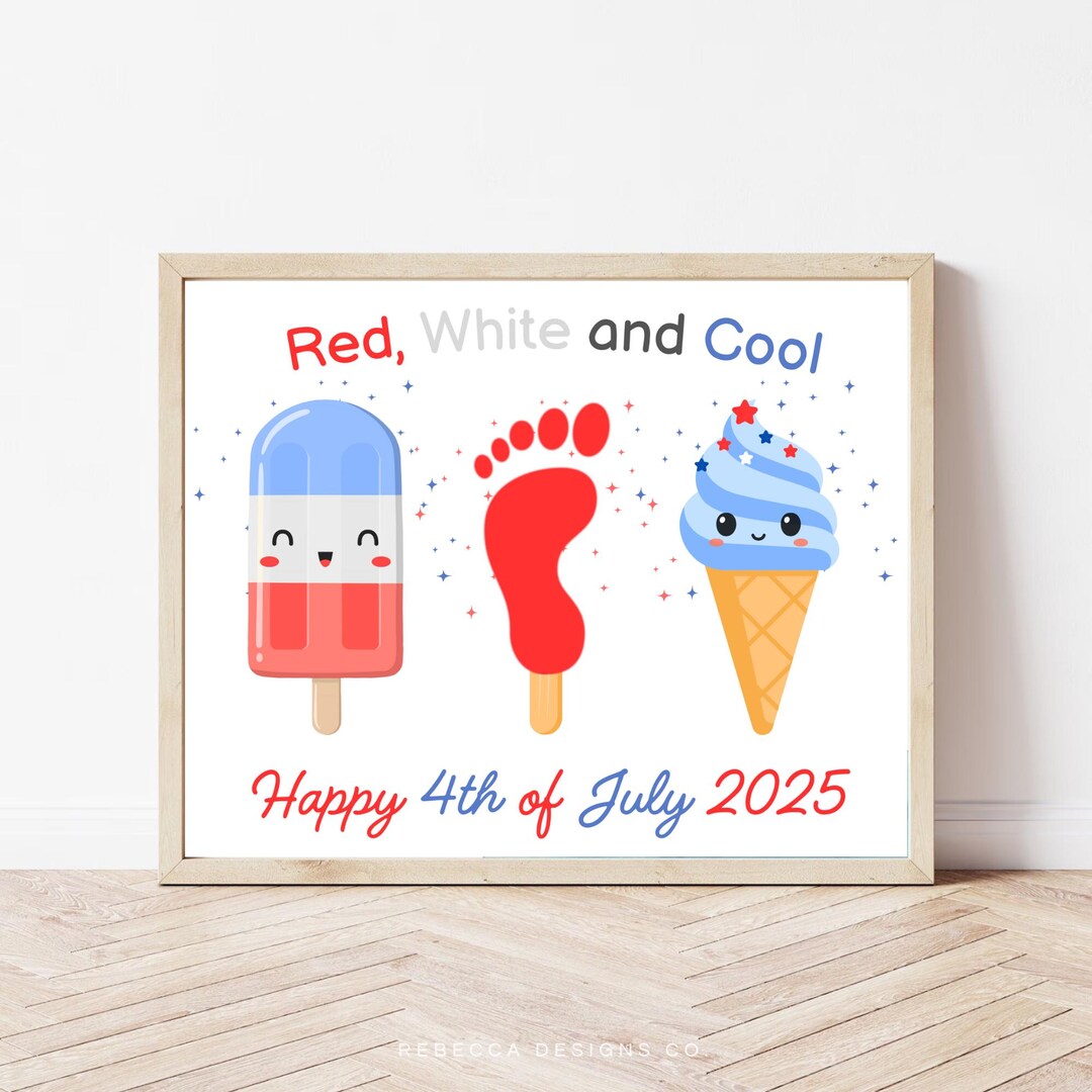 4th of July Footprint Craft 4th of July Footprint Art Popsicle ...