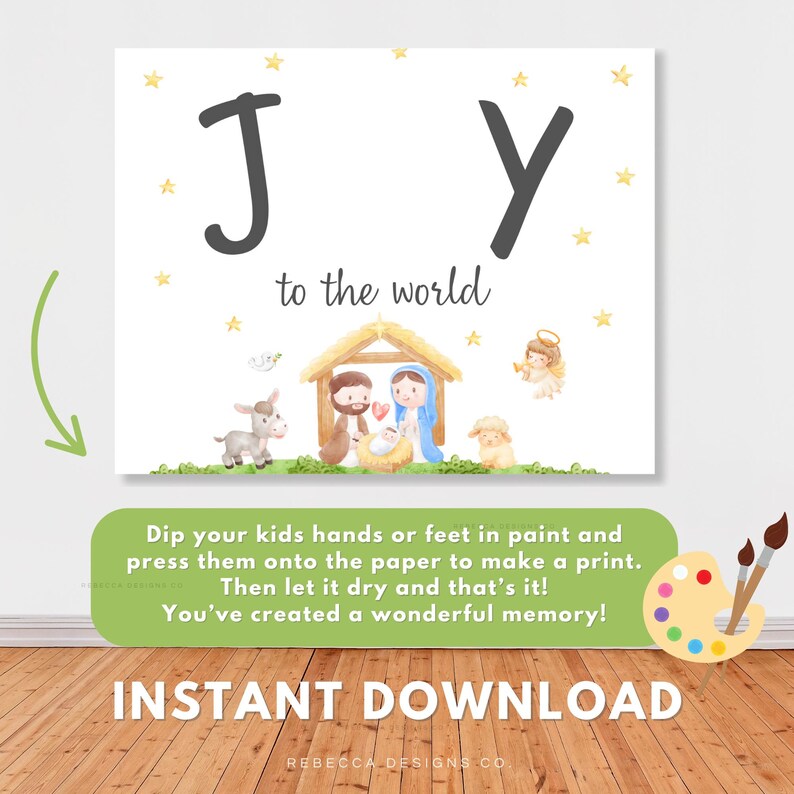 Christmas Nativity Handprint Art Joy to the World Sunday School Craft ...