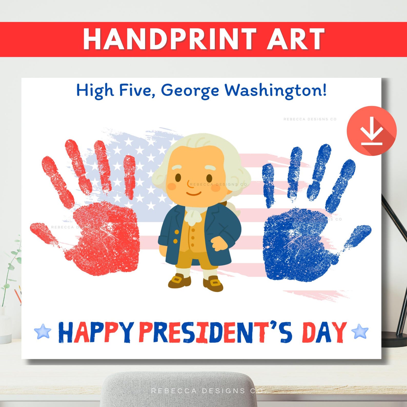 Presidents Day Handprint Craft George Washington Presidents Day ...