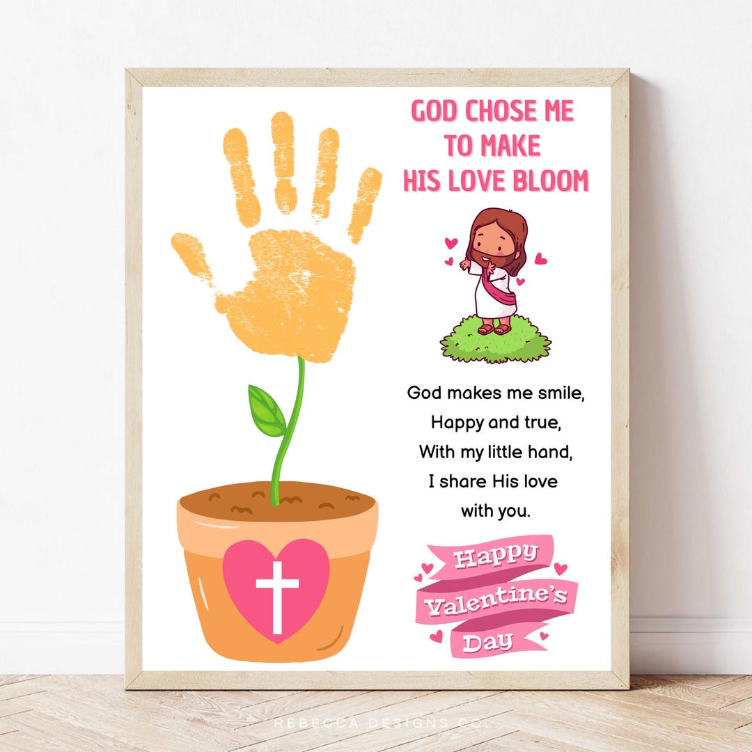 Printable Christian Valentine Cards for Kids Jesus Valentine Handprint ...