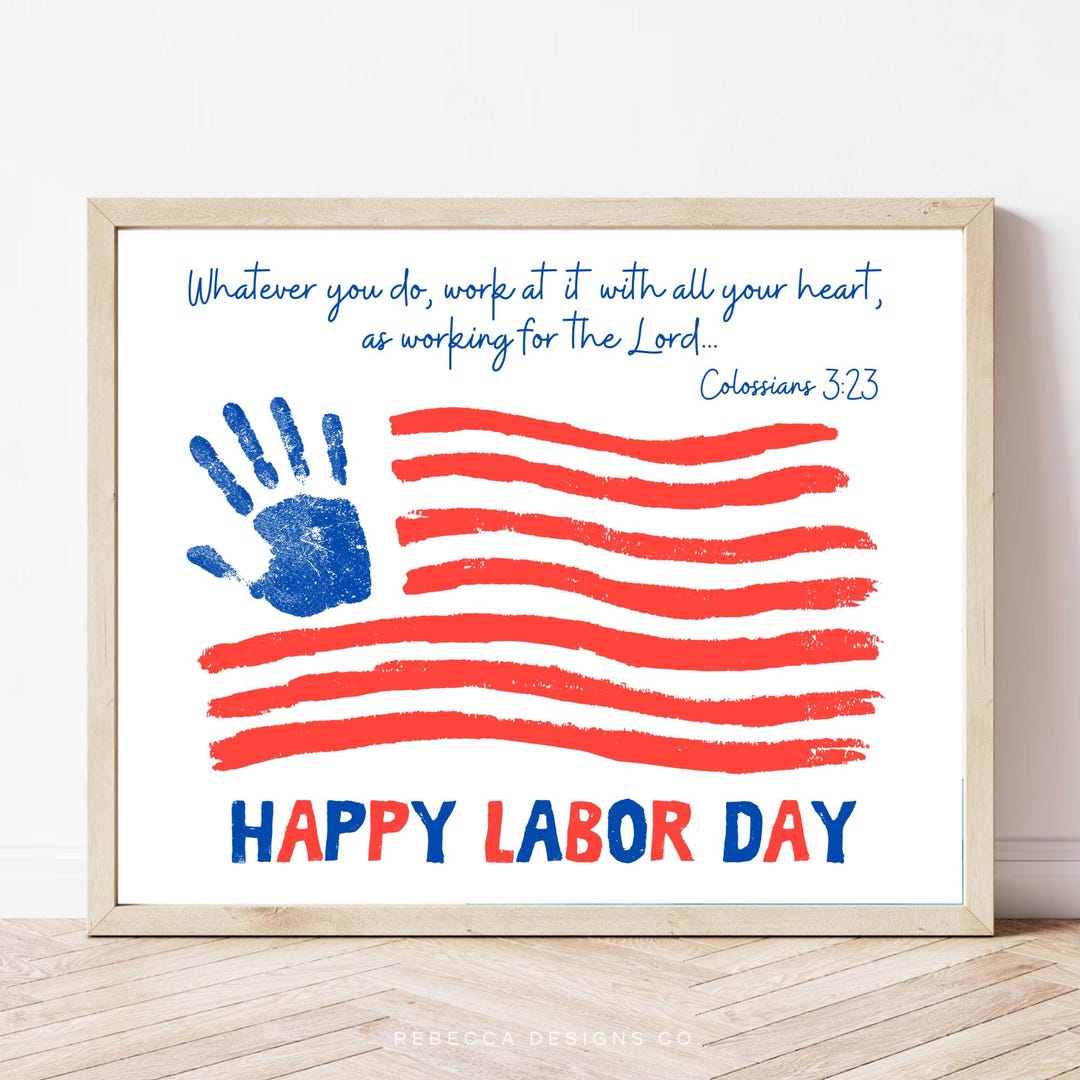 Christian Labor Day Handprint Craft Labor Day Activity for Kids Sunday ...