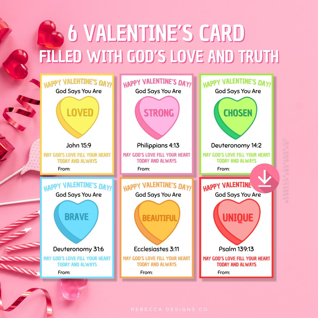 Christian Valentine Cards Printable Church Valentine Cards Bible Verse ...