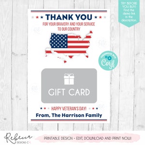 Veteran Gift Veteran Day Gift Veteran Appreciation Gift Card Holder ...