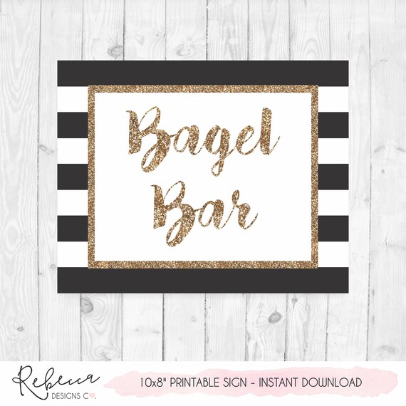 Bagel bar sign wedding printable bagel sign wedding sign bagels station ...