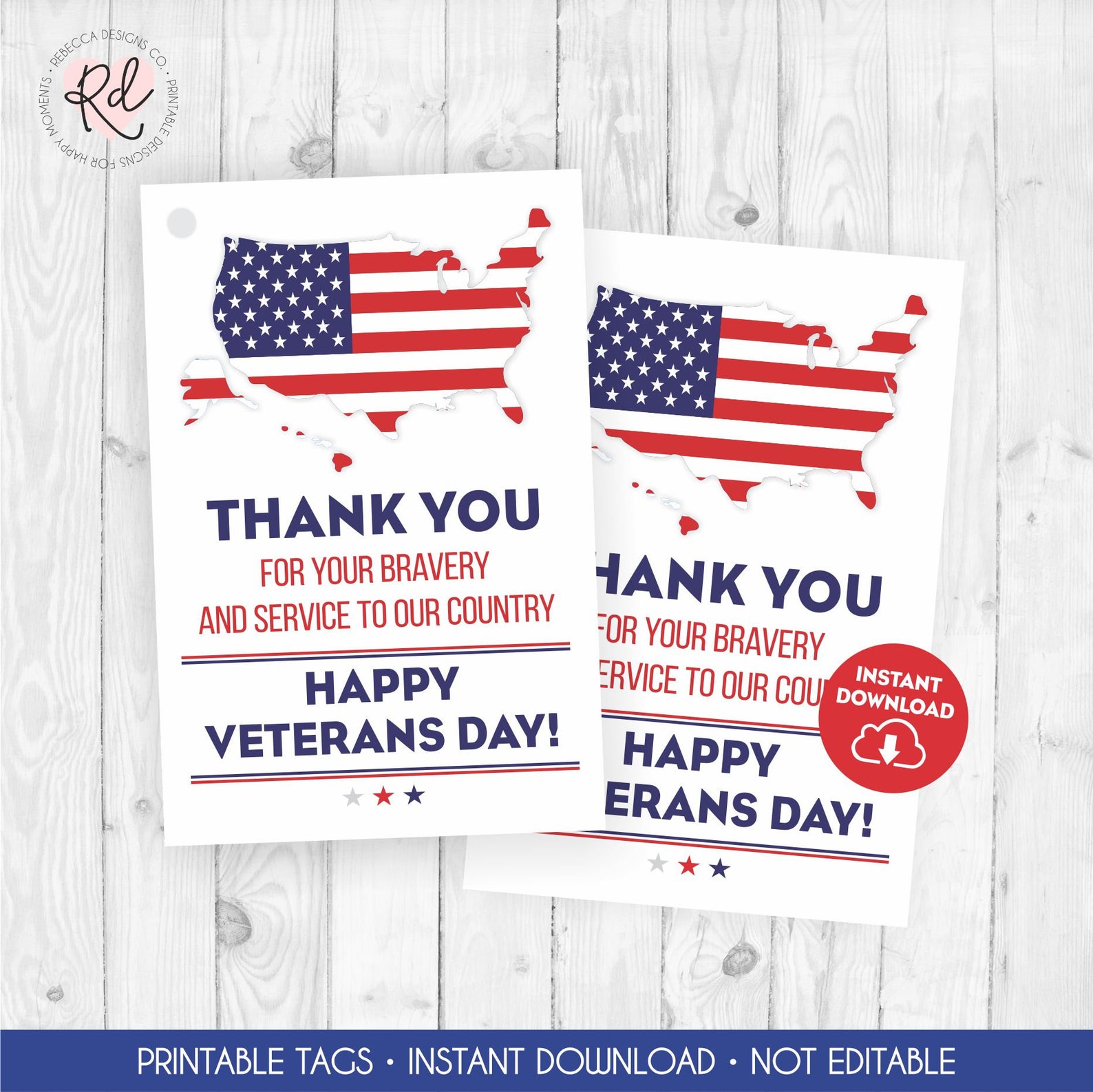 Veterans Day Tags Printable Thank You Veterans Tag Printable Veterans ...