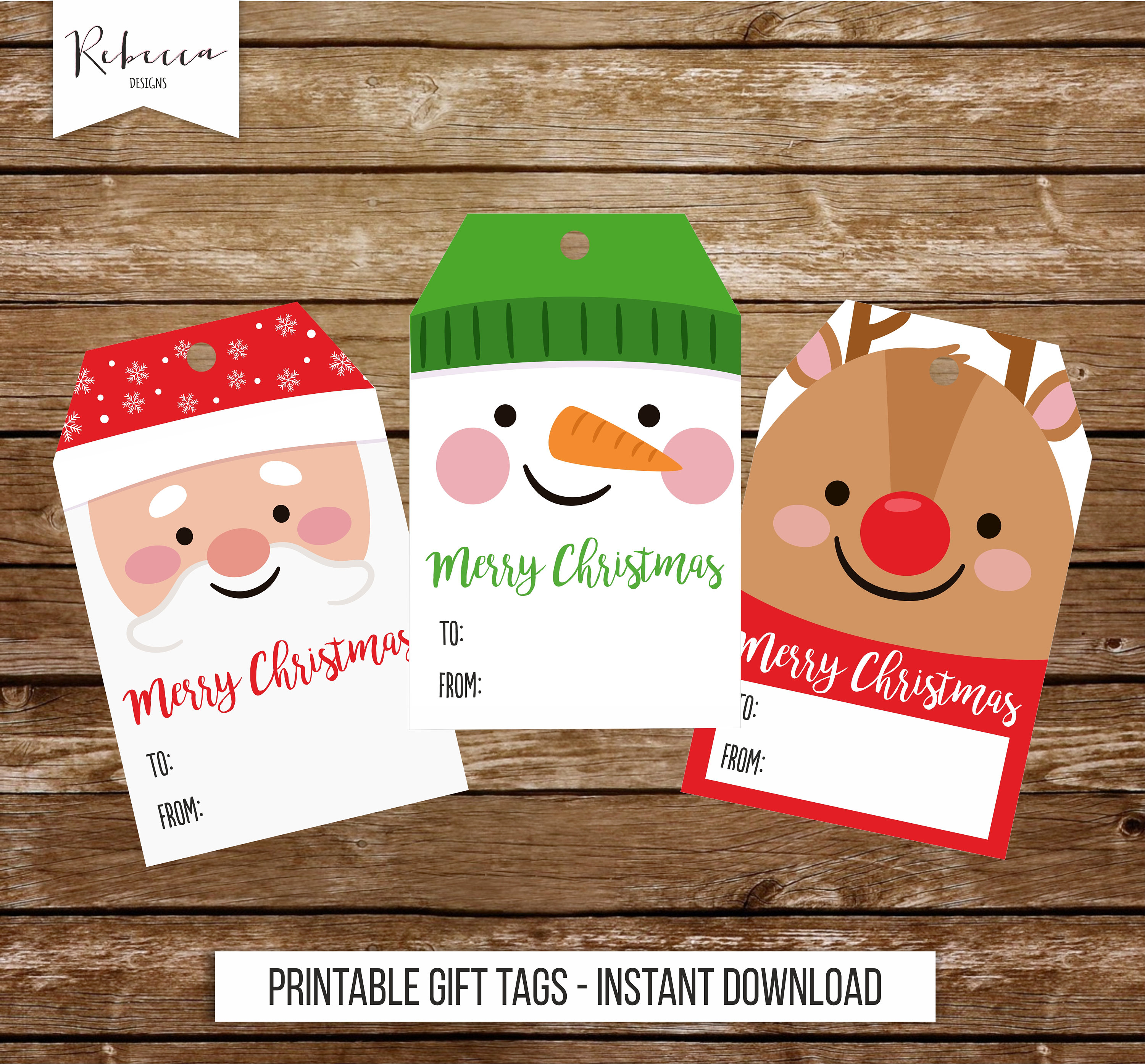 Blank Holiday Gift Tag