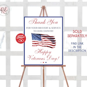 Veterans Day Sign Printable Thank You for Your Service Military First ...